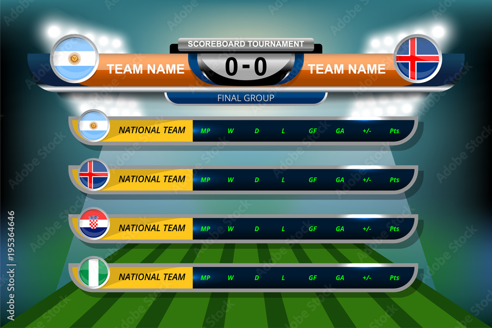 Vector Illustration Graphic of Scoreboard Broadcast and Lower Thirds ...