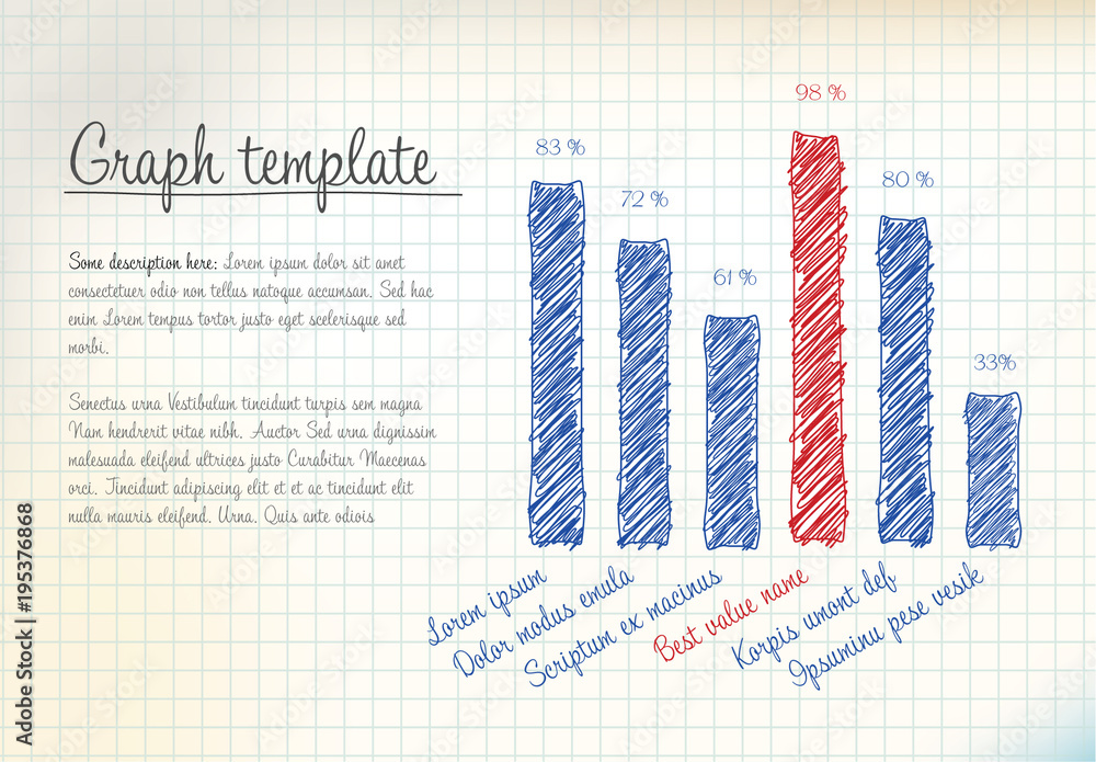 Hand-Drawn Style Vertical Bar Graph Layout Stock Template | Adobe Stock