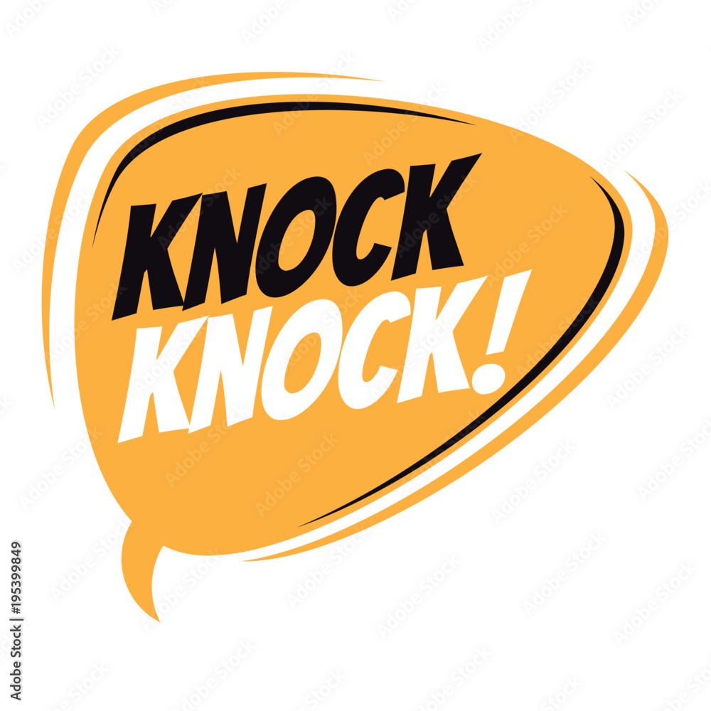 knock knock retro speech balloon Stock Vector | Adobe Stock