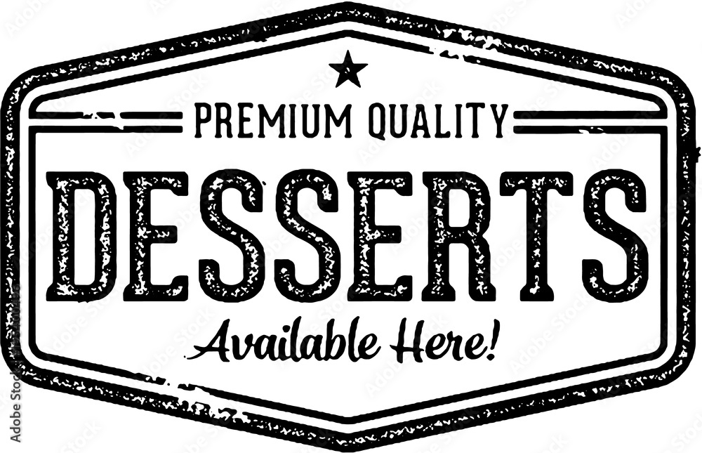 Vintage Desserts Bakery Sign Stock Vector | Adobe Stock