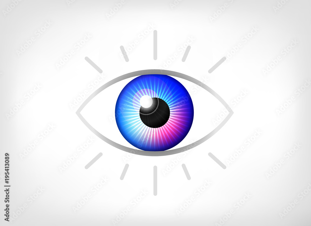 Colorful eye or eyeball vector illustration. Vision logo design concept ...