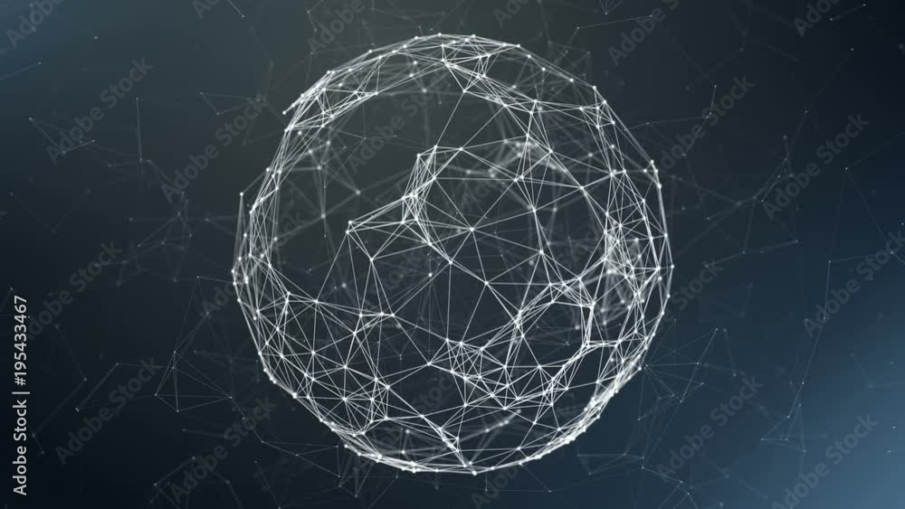 Sphere, globe and space in the form of a plexus. Abstract geometric ...