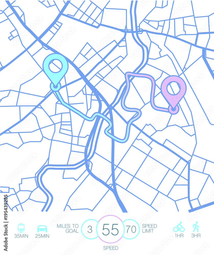 map, gps, navigation, city, route, vector, mobile, background ...