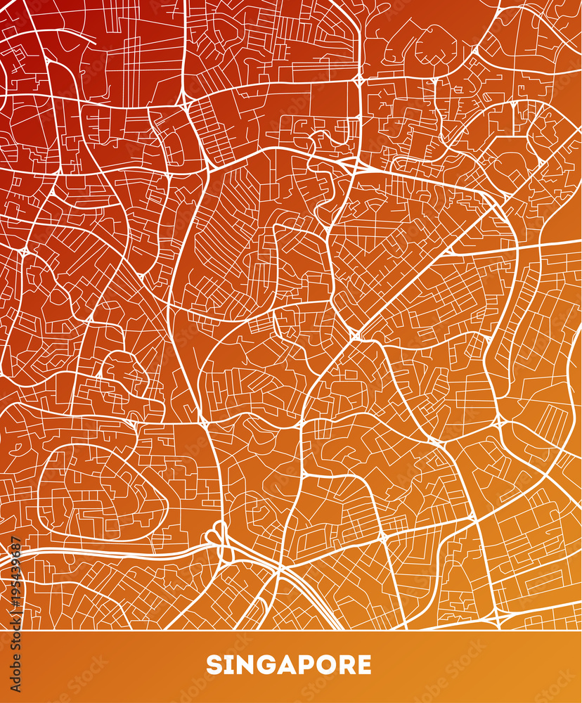 city map of Singapore with well organized separated layers. Stock ...