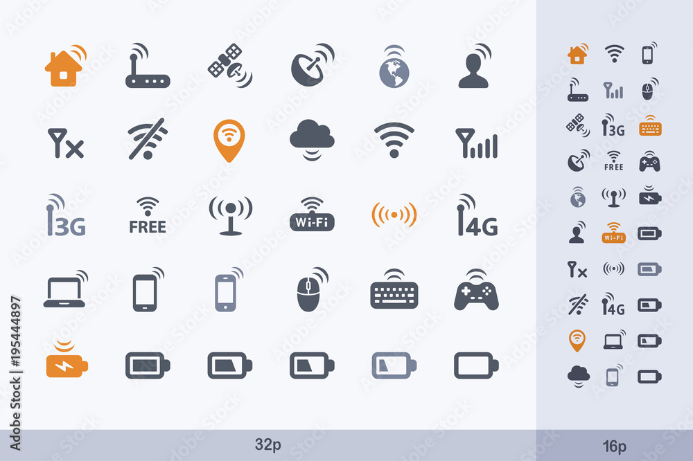 Vetor de Wireless Technology - Carbon Icons. A set of 30 professional ...