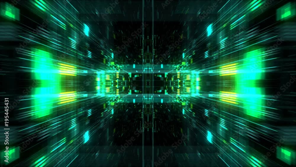 Futuristic HUD tunnel seamless VJ loop. HUB display screens ffor tech ...