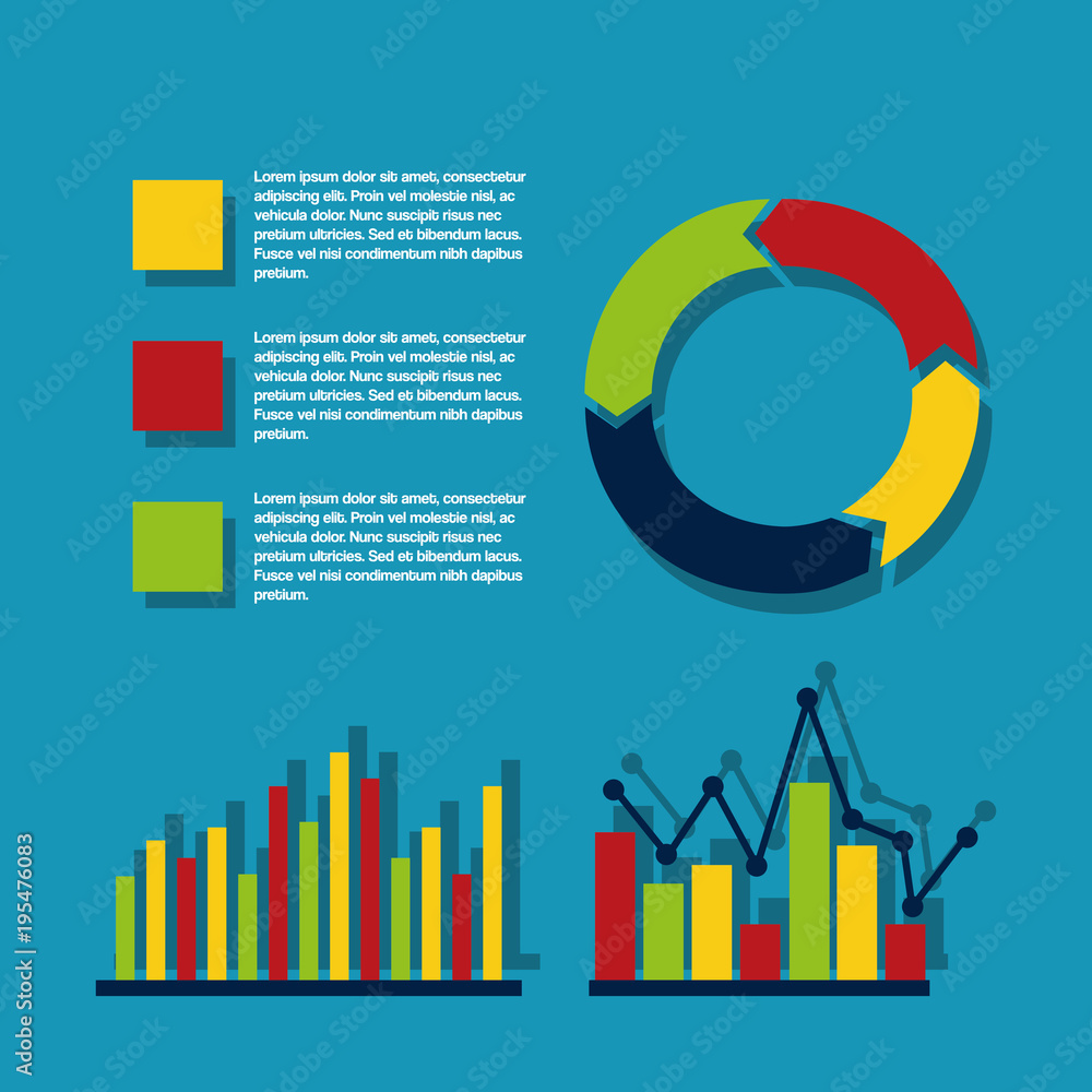 statistics data bar diagram chart process success business vector ...