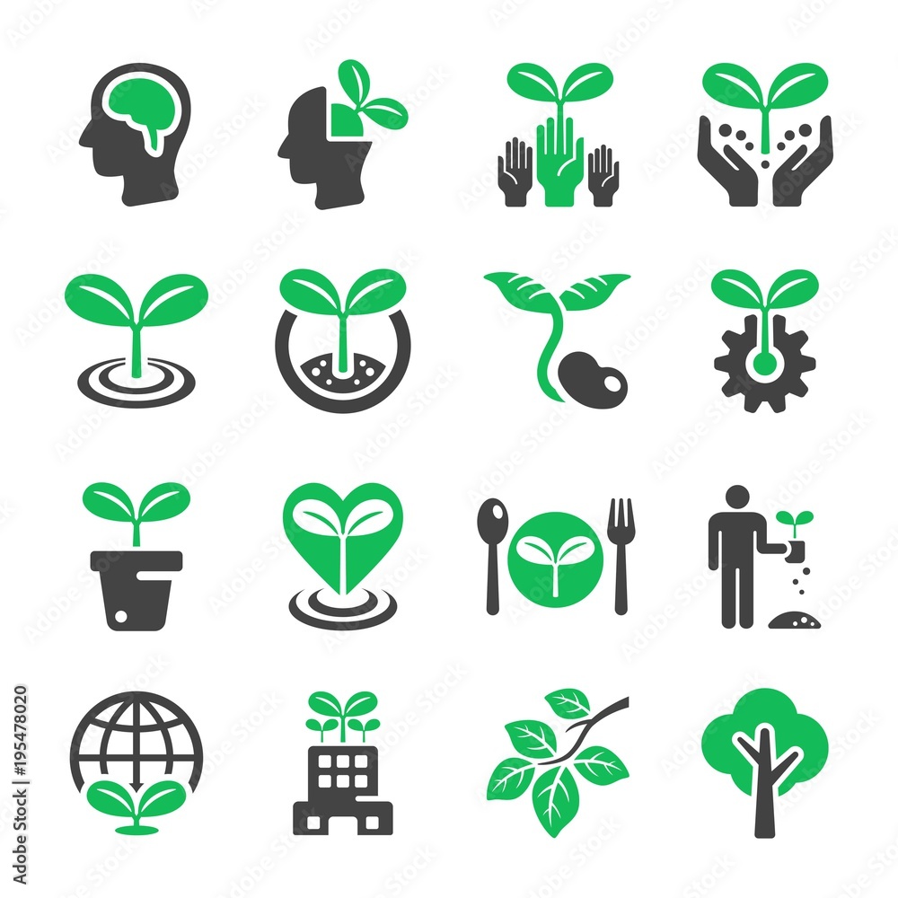 plant icon set Stock Vector | Adobe Stock