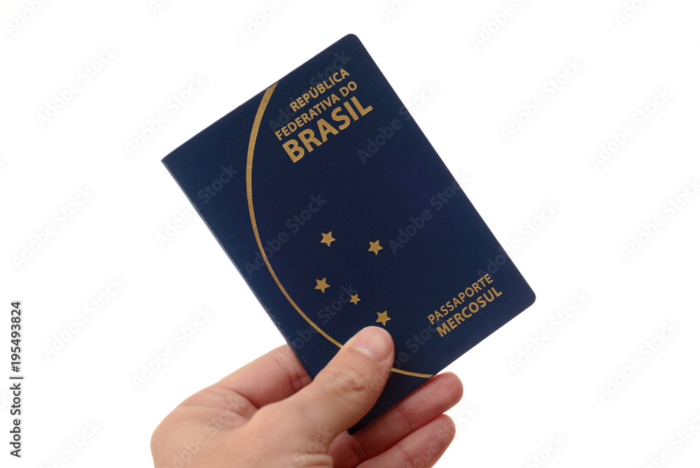 Brazilian passport on white background. Important document for travel ...
