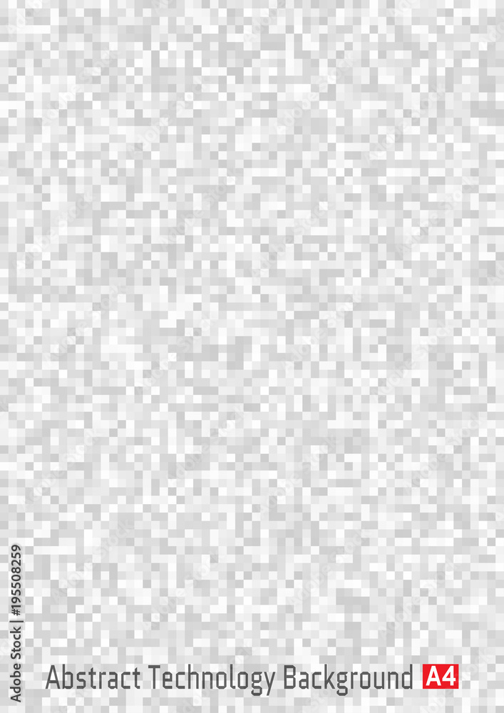 Abstract gray pixelated vertical technology background, a4 format ...