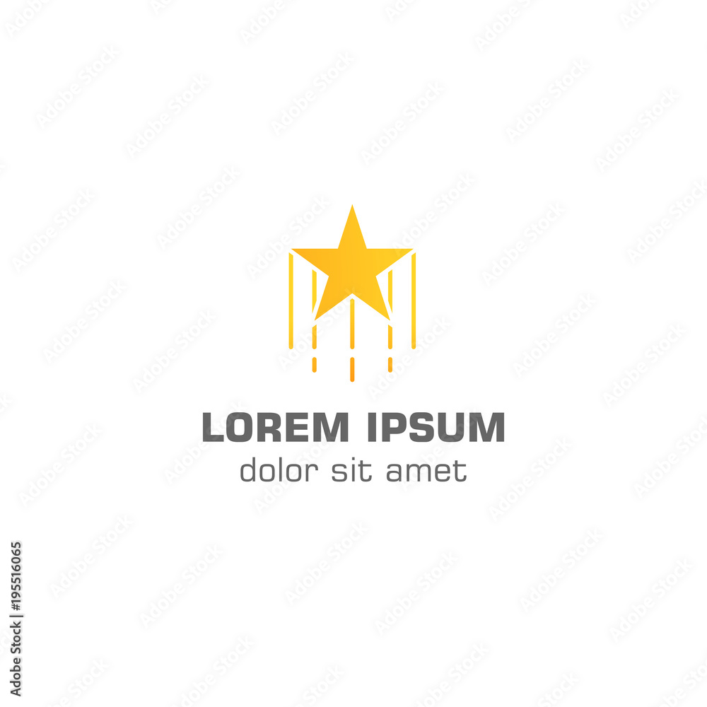 Rising star. Vector logo template Stock Vector | Adobe Stock