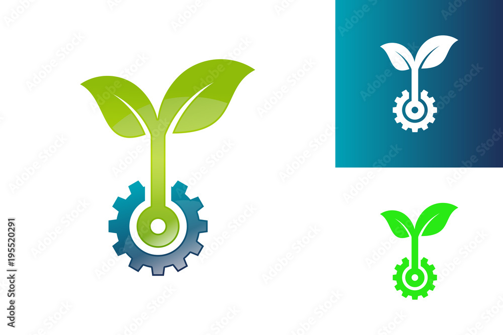 Gear Plant Logo Template Design Vector, Emblem, Design Concept ...