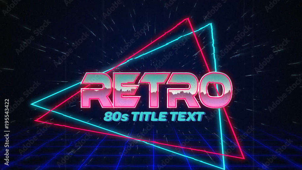 Retro 80s Titles Stock Template | Adobe Stock