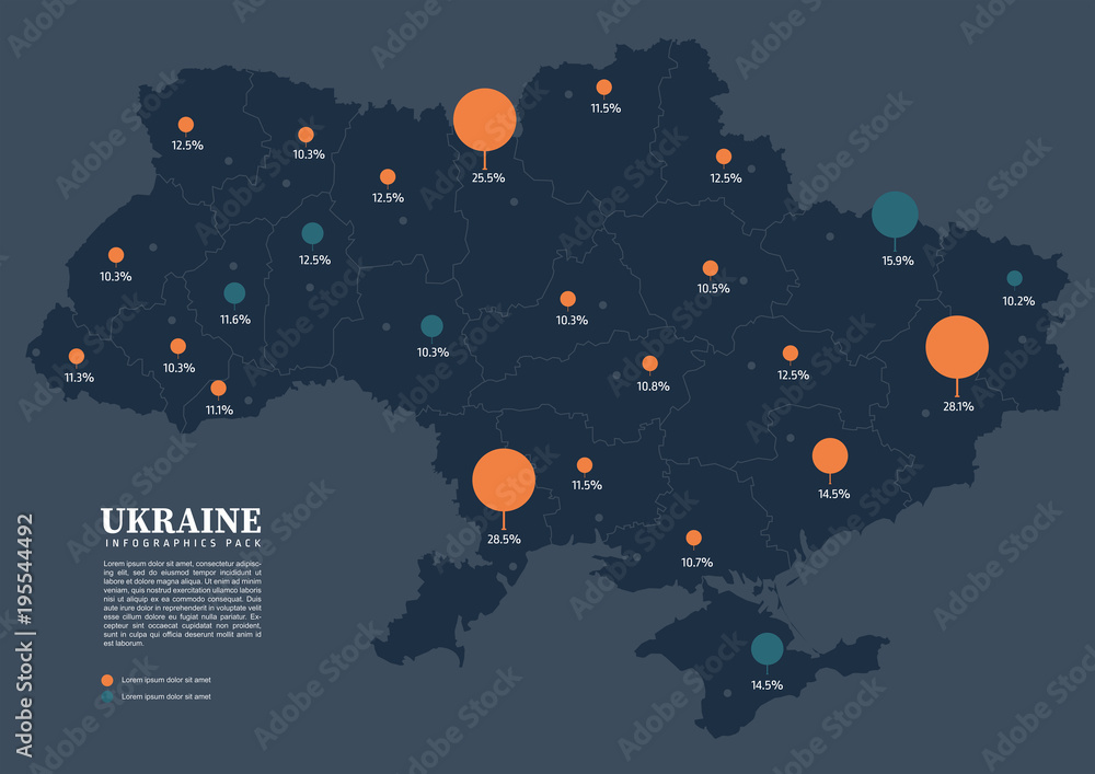 Poster Map of Ukraine with infographics pack – Wall Art | UkPosters