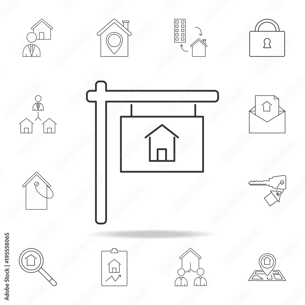 Sold vector icon, house sold out symbol. Set of sale real estate ...
