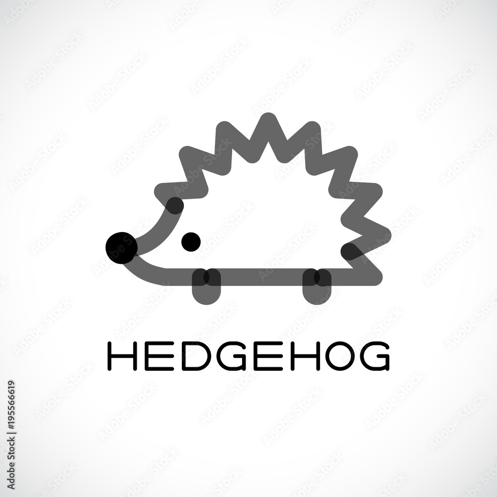 Line vector figure of hedgehog. Vector outline hedgehog for web and ...