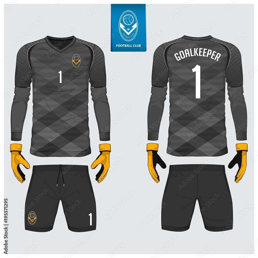 Goalkeeper jersey or soccer kit, long sleeve jersey, goalkeeper glove ...