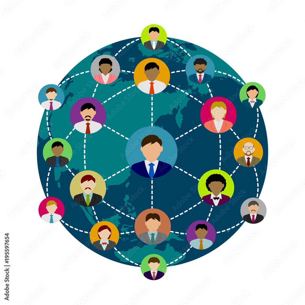 people's global communication illustration Stock Vector | Adobe Stock