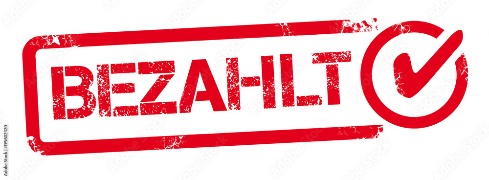 Roter Stempel - bezahlt Stock Vector | Adobe Stock
