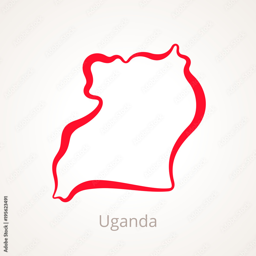Uganda - Outline Map Stock Vector | Adobe Stock