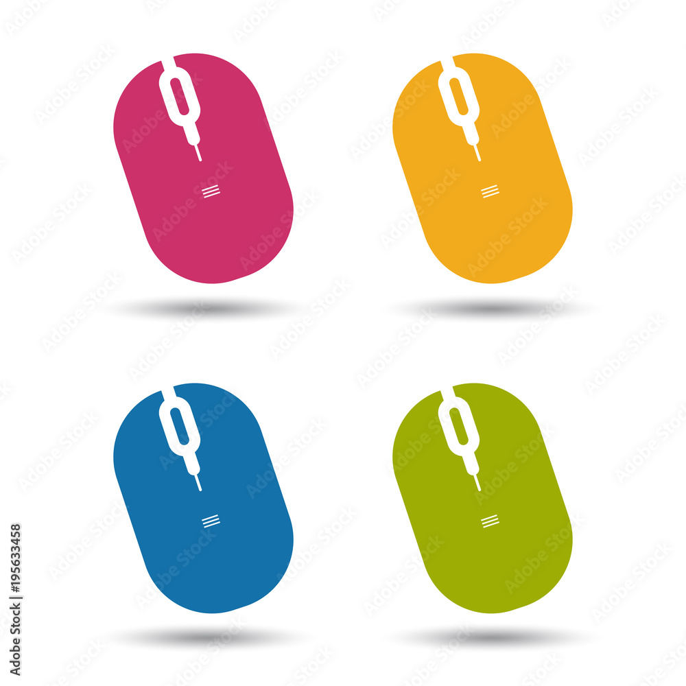 Computer Maus - Buntes Vektor Piktogramm - Freigestellt auf weißem ...