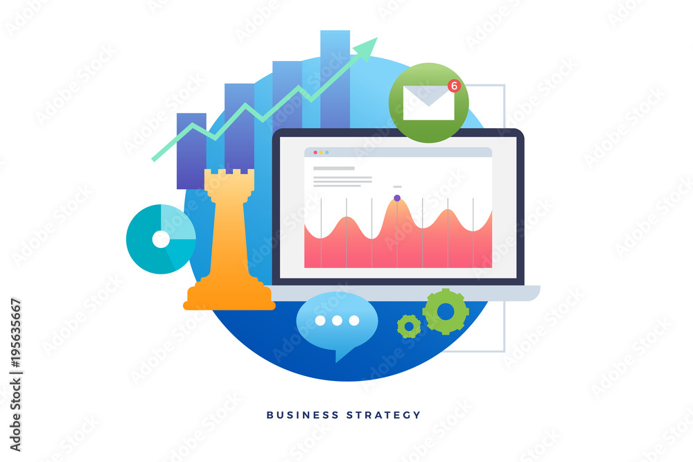 Business strategy, planning analyzing project, financial report ...