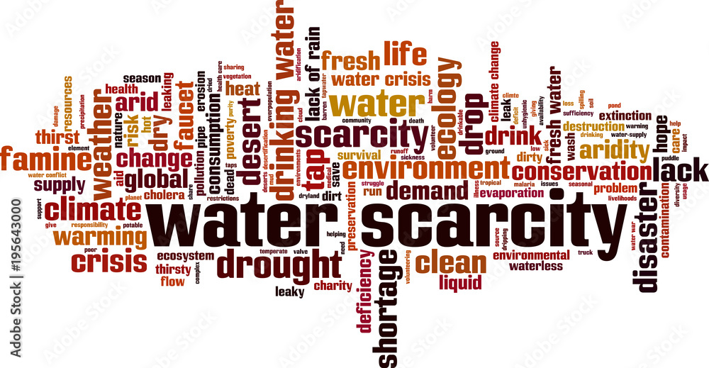 Water scarcity word cloud Stock Vector | Adobe Stock