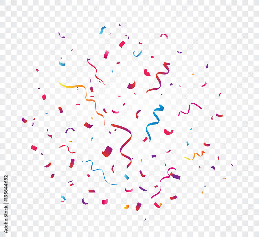 Colorful confetti explosion, isolated on transparent background Stock ...