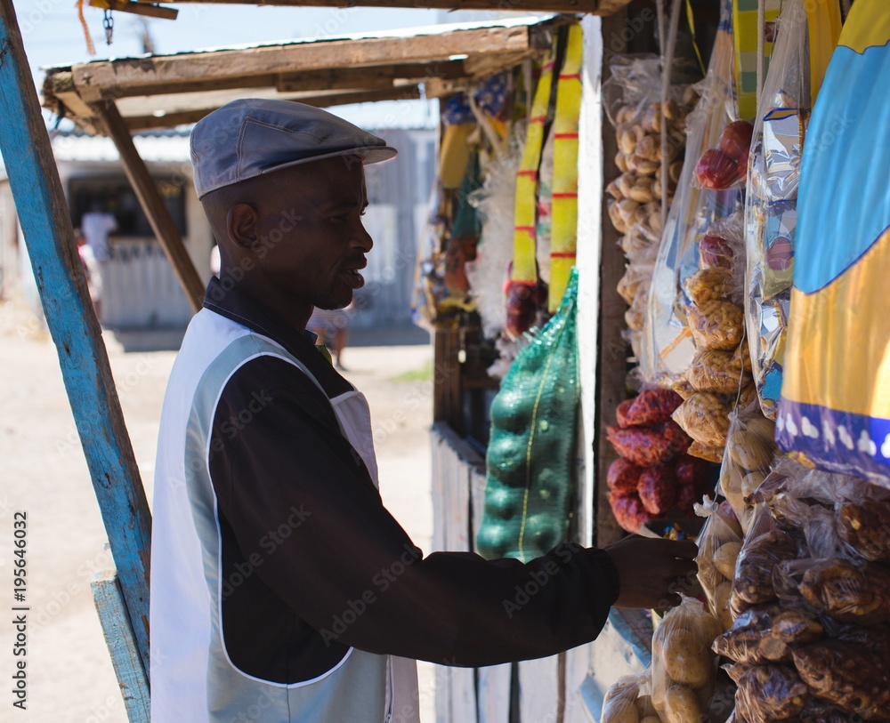 Street food hanging on stall Stock Photo | Adobe Stock