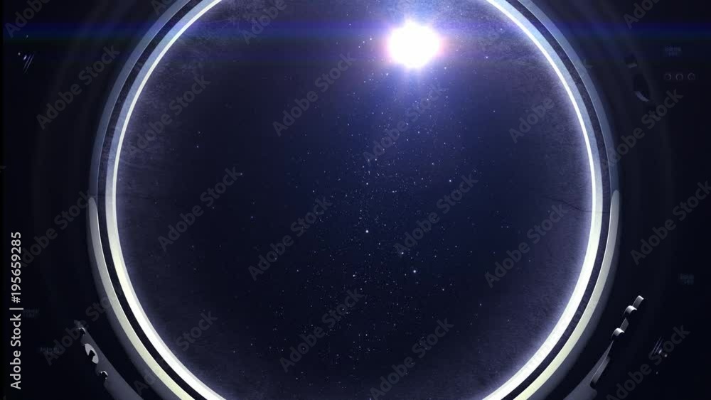 Vidéo Stock A view of the starry sky through the window of the ...