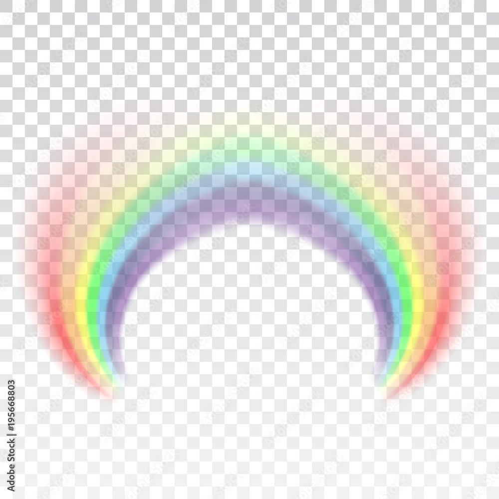 Rainbow icon. Shape arch realistic isolated on white transparent ...