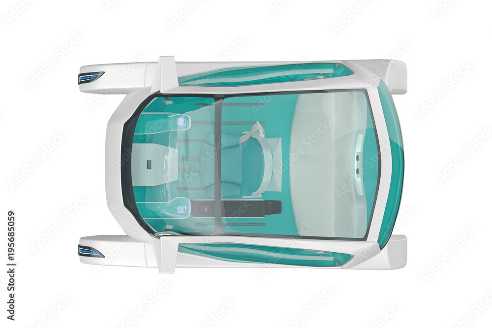 Car future unique modern concept, top view. 3D rendering Stock ...