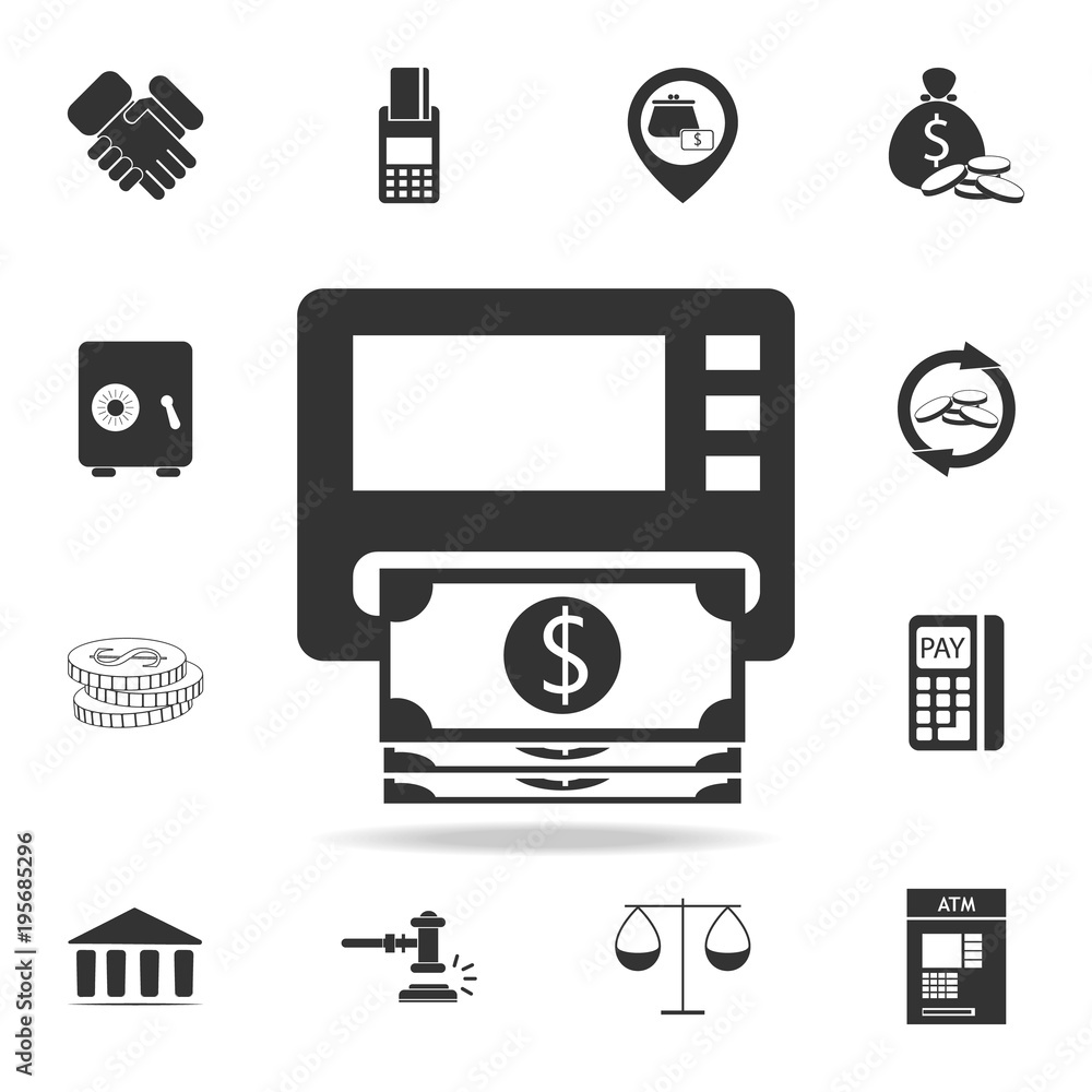 ATM cashpoint icon. Detailed set of finance, banking and profit element ...