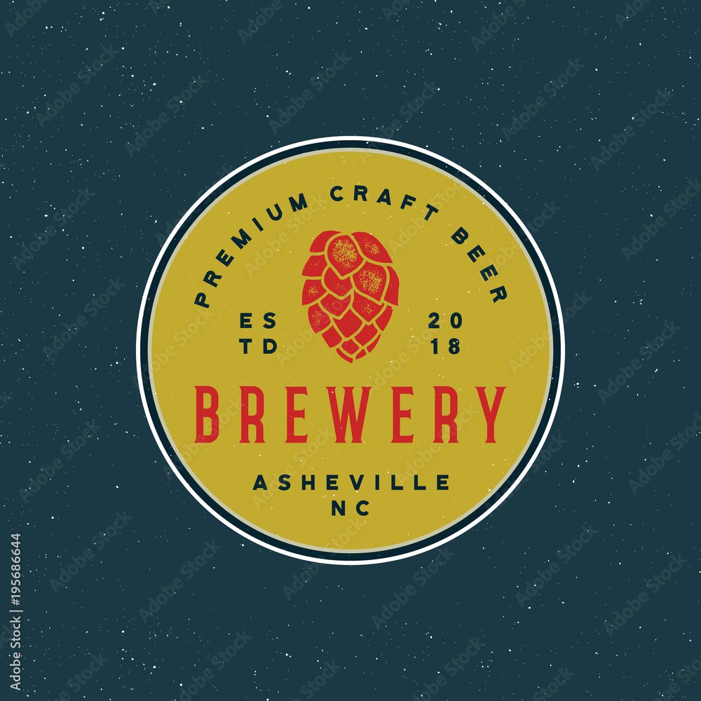 vintage brewery logo. retro styled beer emblem. vector illustration ...