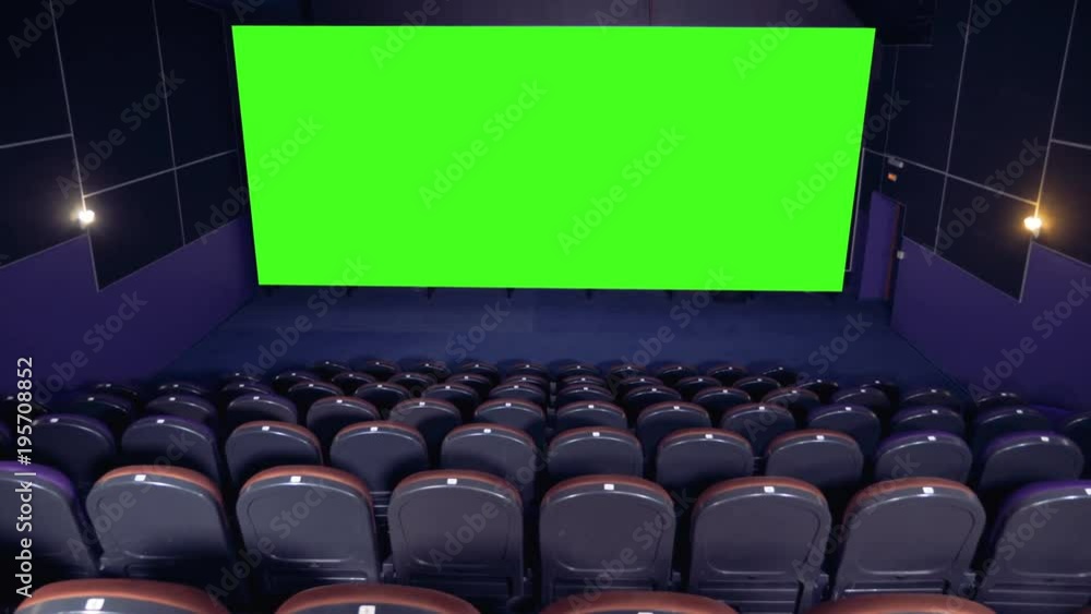 Movie theatre with a green screen. 4K. Stock Video | Adobe Stock