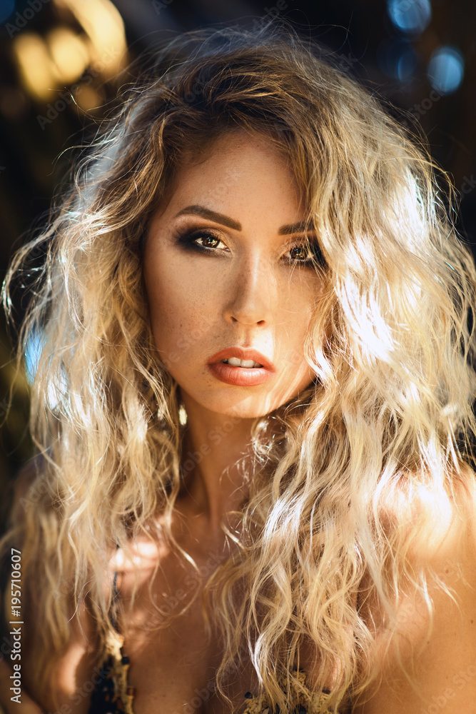 Close up portrait of wild Sexy young beautiful russian girl in little ... Close up portrait of wild Sexy young beautiful russian girl in little ...