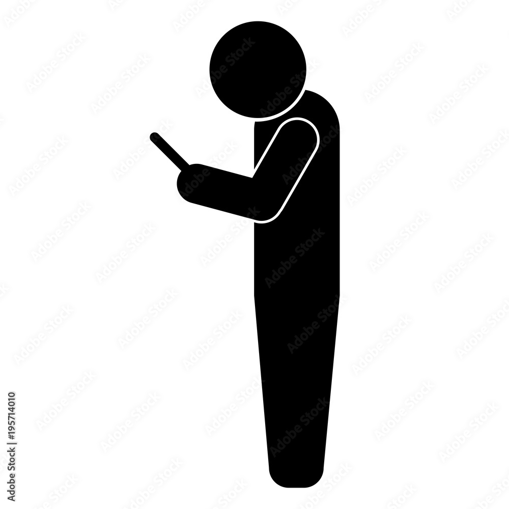 Icon man with smartphone. Vector illustration. Stock Vector | Adobe Stock