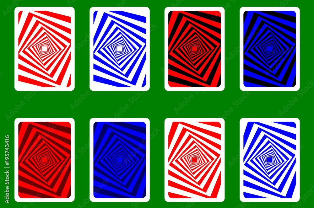 Playing Card Back Designs - square pattern, vector set, Stock Vector ...