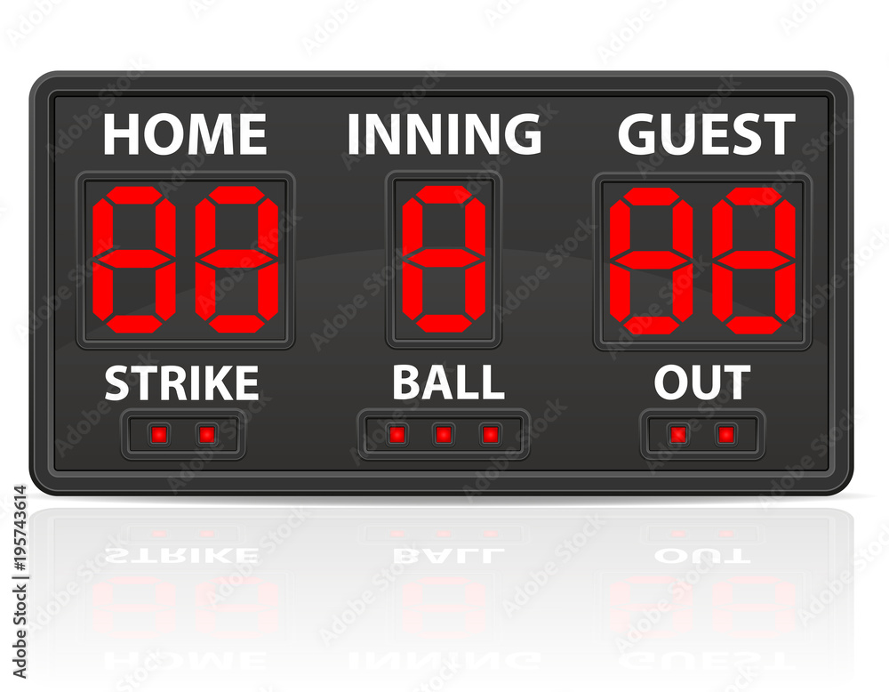 baseball sports digital scoreboard vector illustration Stock Vector ...
