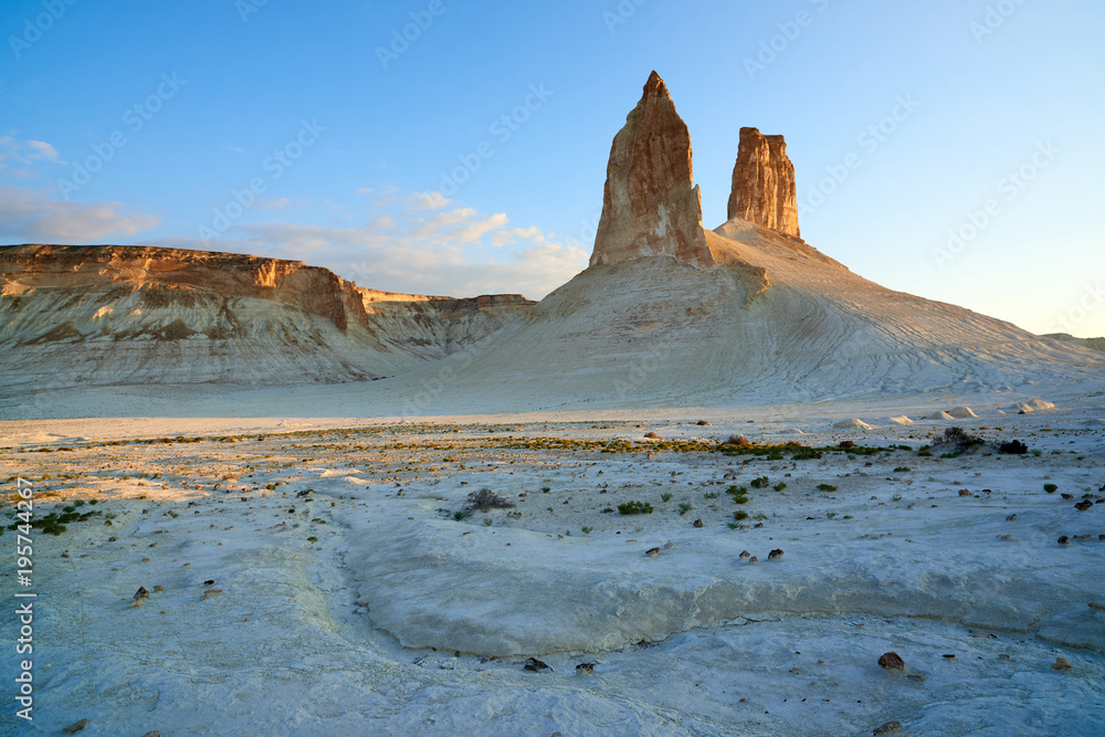 On the Ustyurt Plateau. Uplands of the Ustyurt plateau. Desert and ...