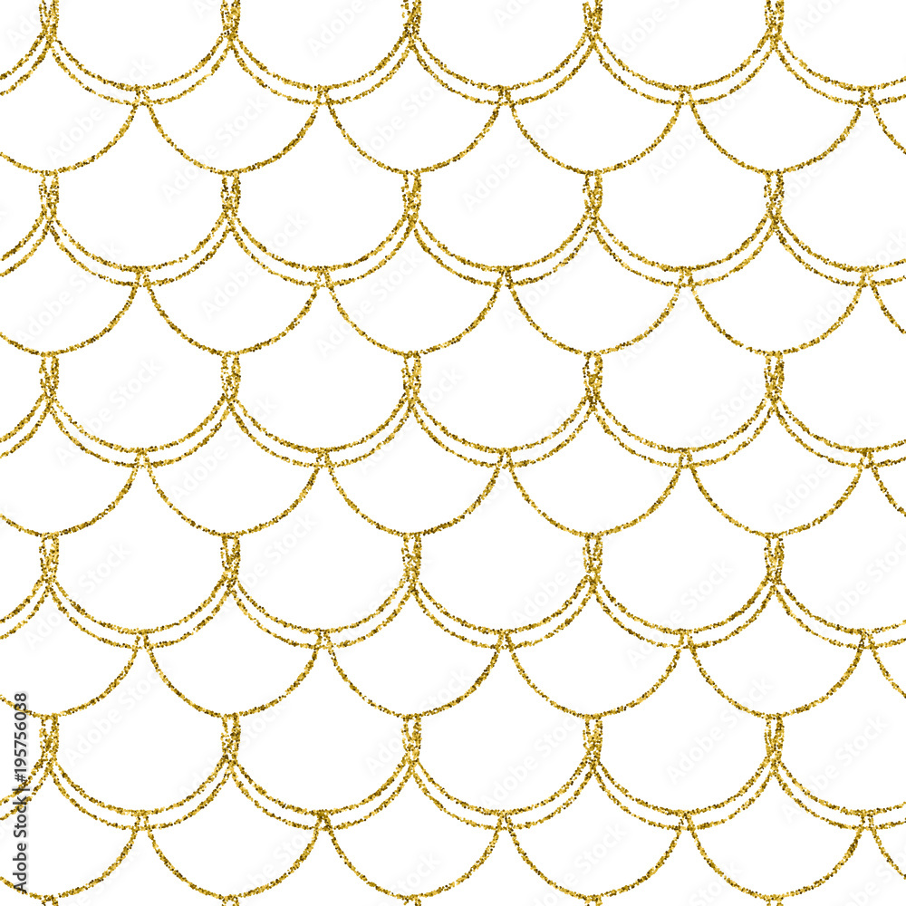 Glitter mermaid tail seamless pattern. Fish scale texture. Tillable ...