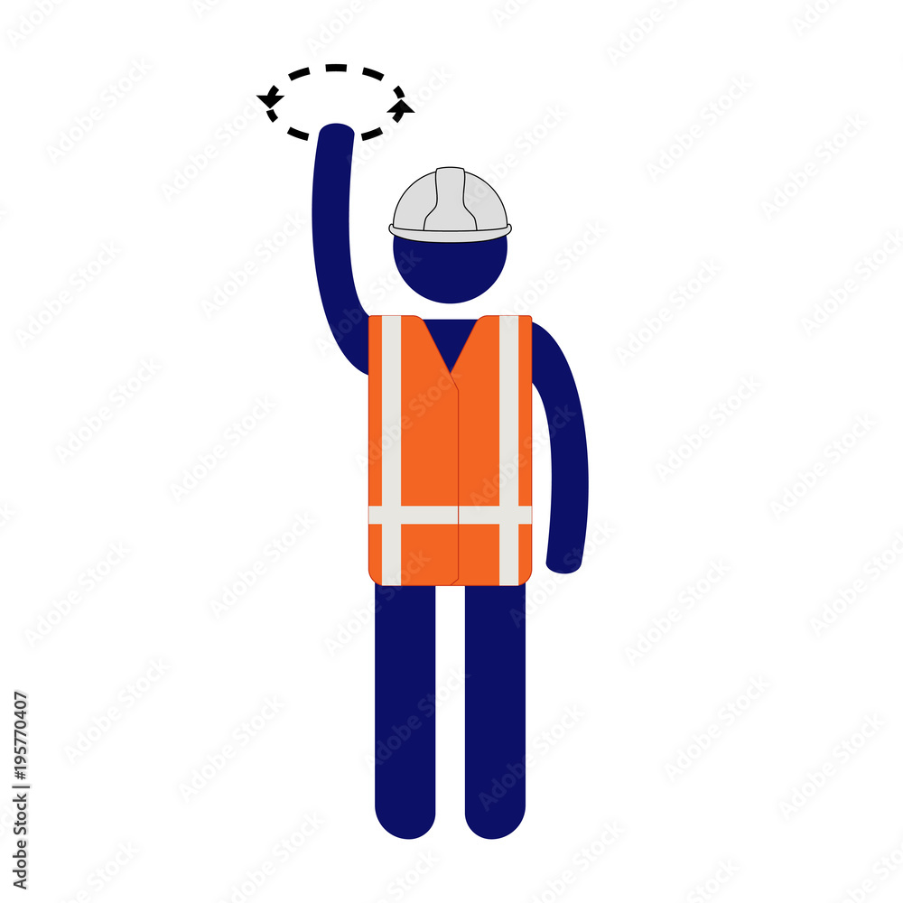 Isolated vector icon pictogram man giving Hoist signal to crane ...