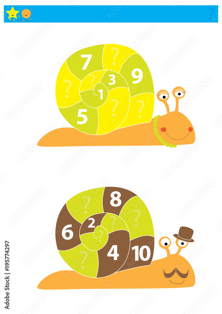 Math educational counting game for children / colorful worksheet with ...