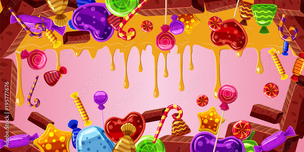 Chocolate factory banner horizontal, cartoon style Stock Vector | Adobe ...