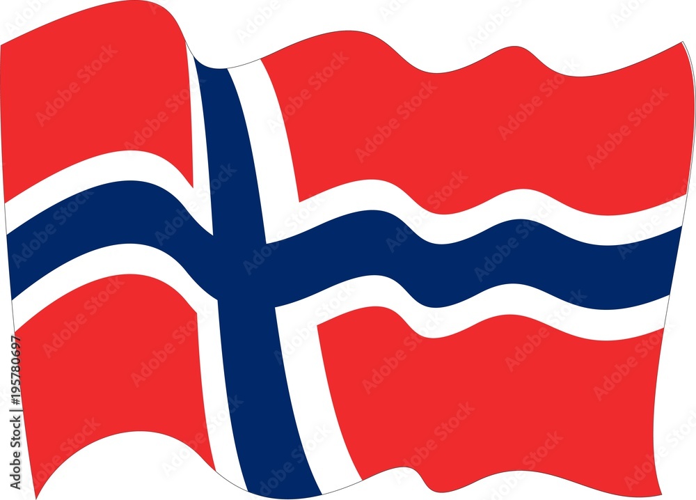 waves Flag of Norway-Norway flag 3D background. Norwegian republic ...