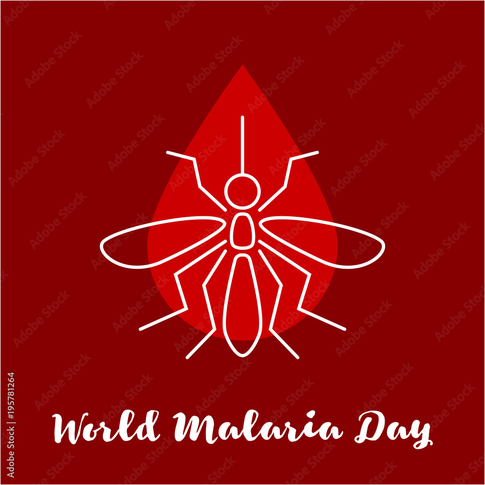 Stop malaria. International malaria day. Blood drop. African health ...