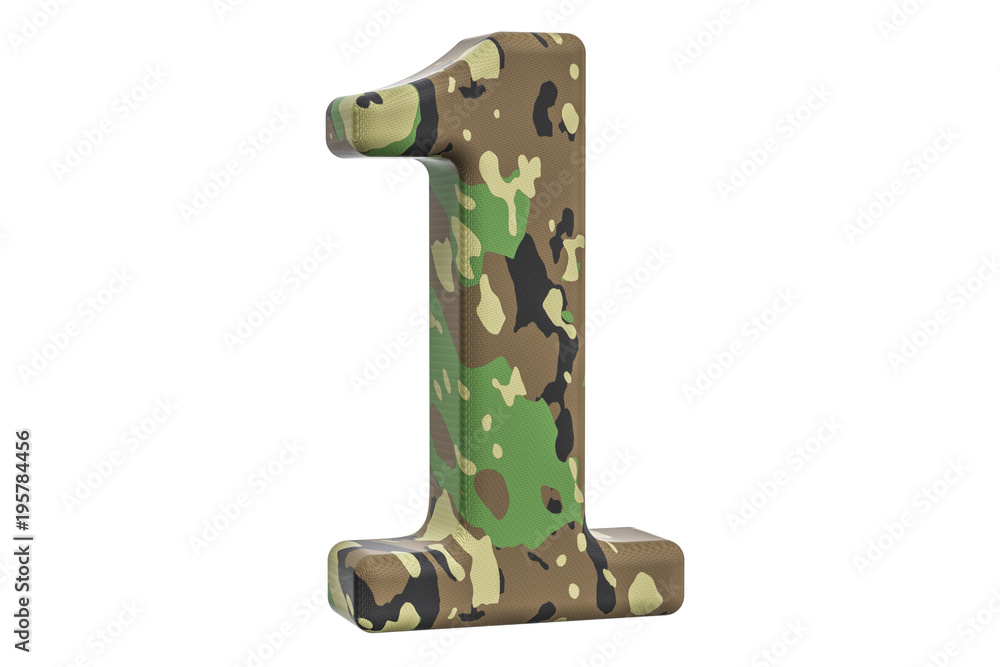 Camouflage army number 1, 3D rendering Stock Illustration | Adobe Stock