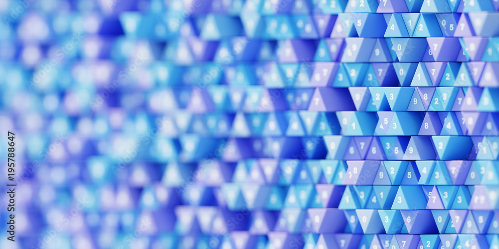 Infinite random numbers 3d rendering, original background, technology ...