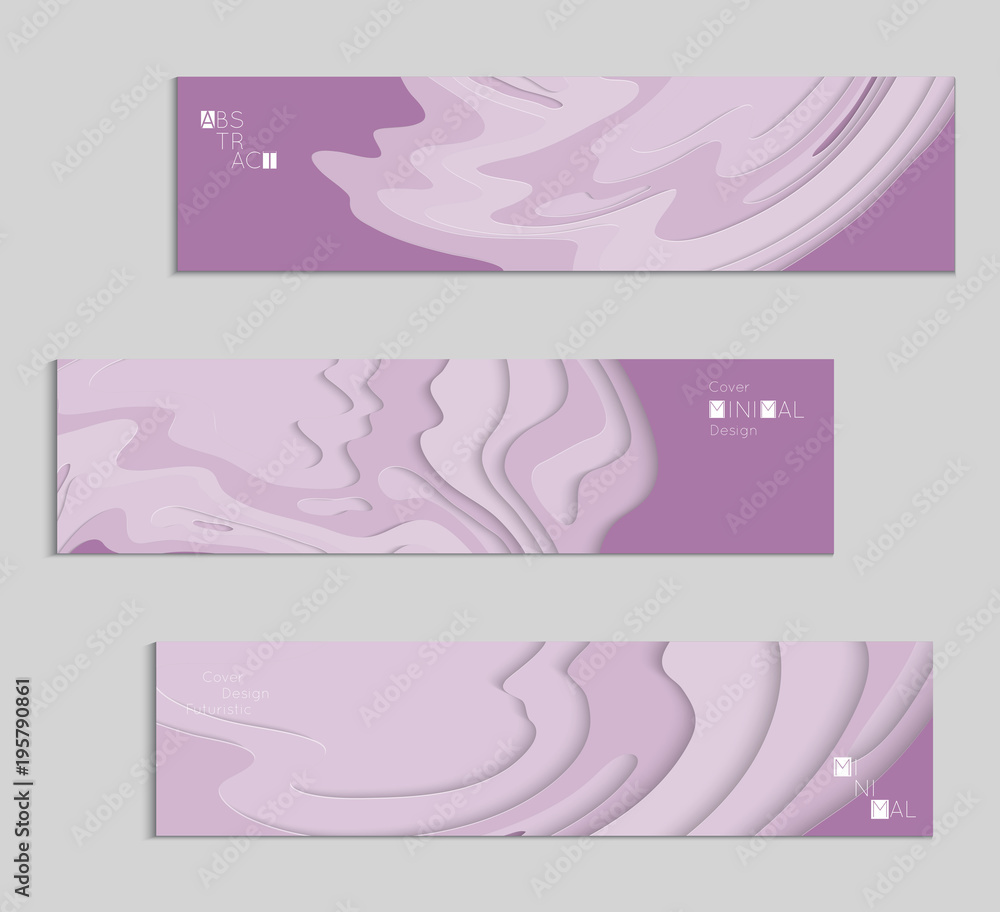 Abstract banner template with 3D paper cut art Stock Vector | Adobe Stock