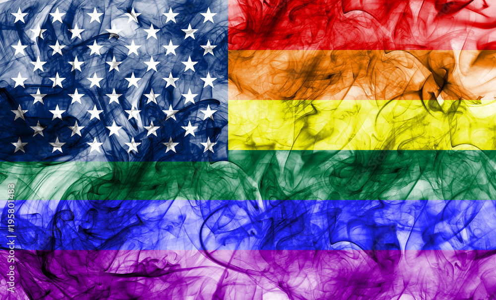 USA gay smoke flag, LGBT USA flag Stock Photo | Adobe Stock